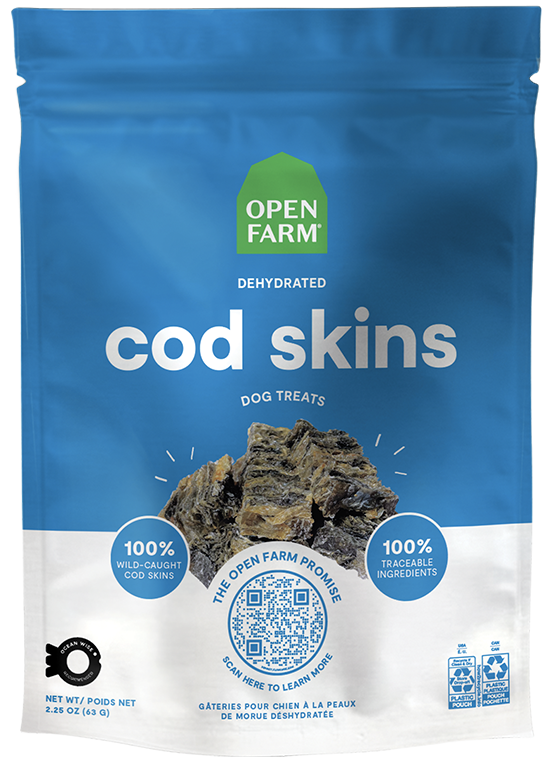 Single Ingredient Dog Treats - Dehydrated Cod Skins - Open Farm